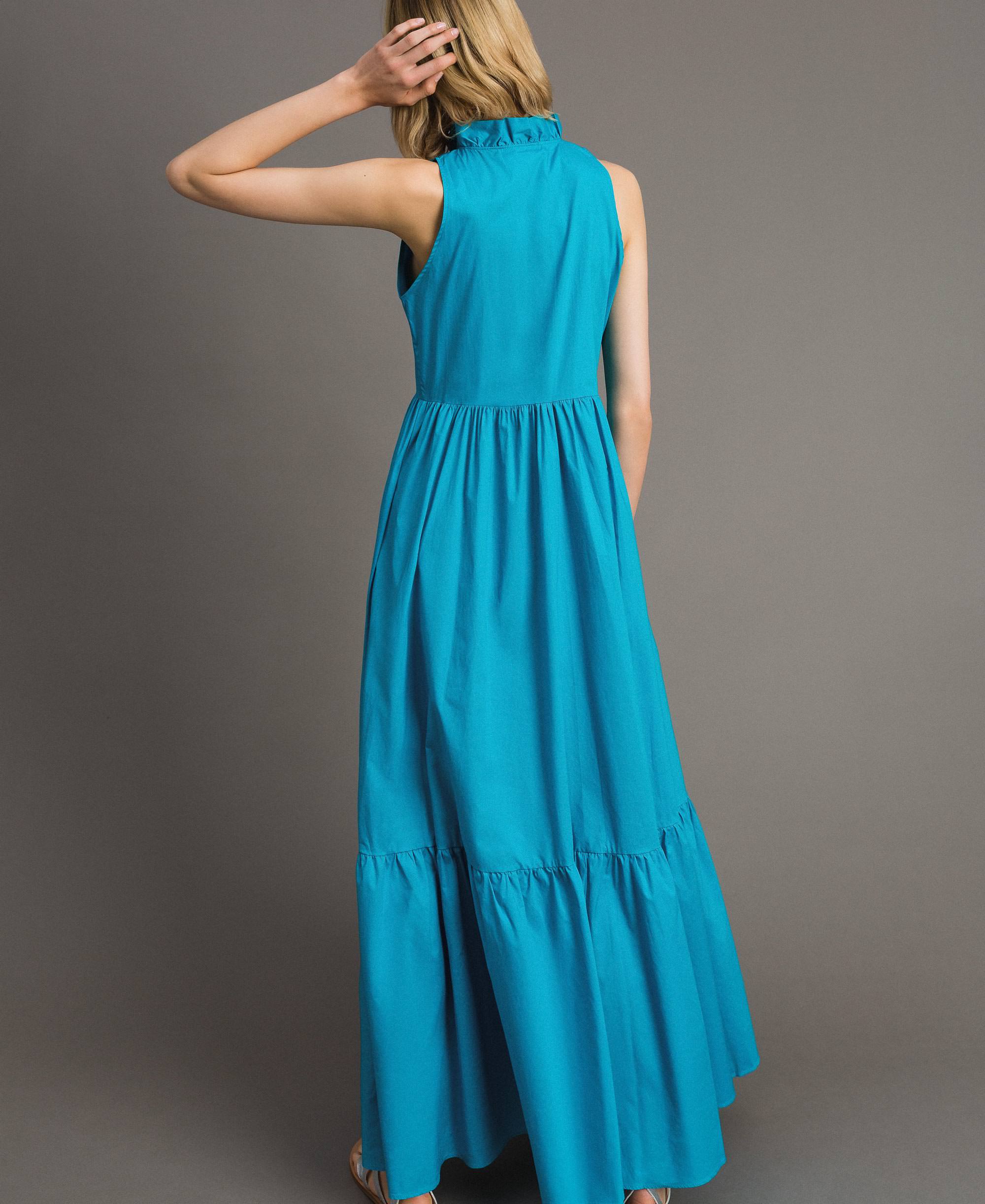 Robe longue en popeline