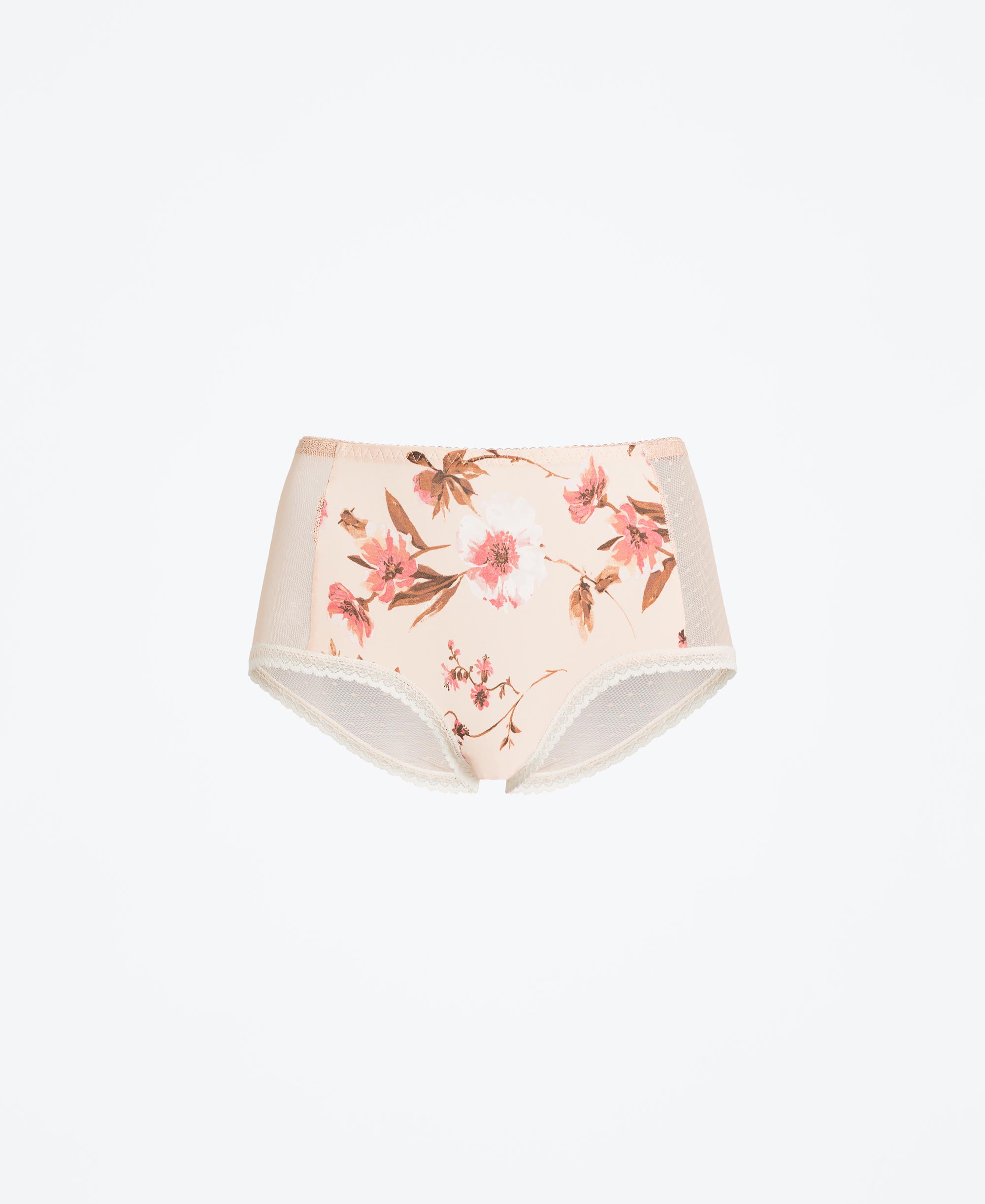 Floral print high-waist briefs