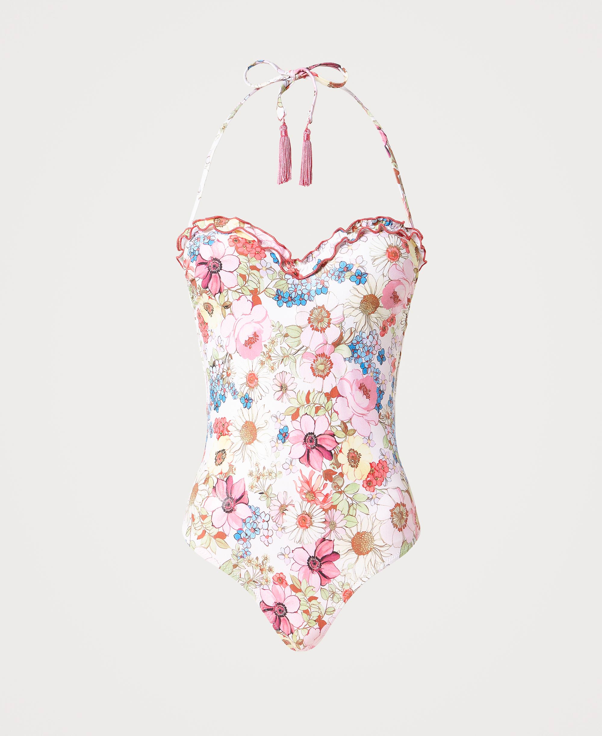One-piece floral swimsuit Woman, Fuchsia | TWINSET Milano
