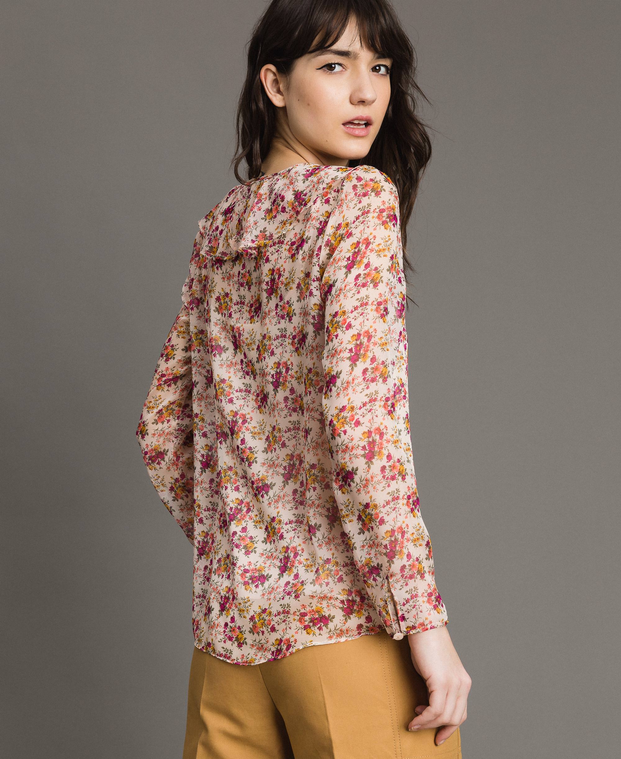 Georgette-Bluse mit Blumenmuster
