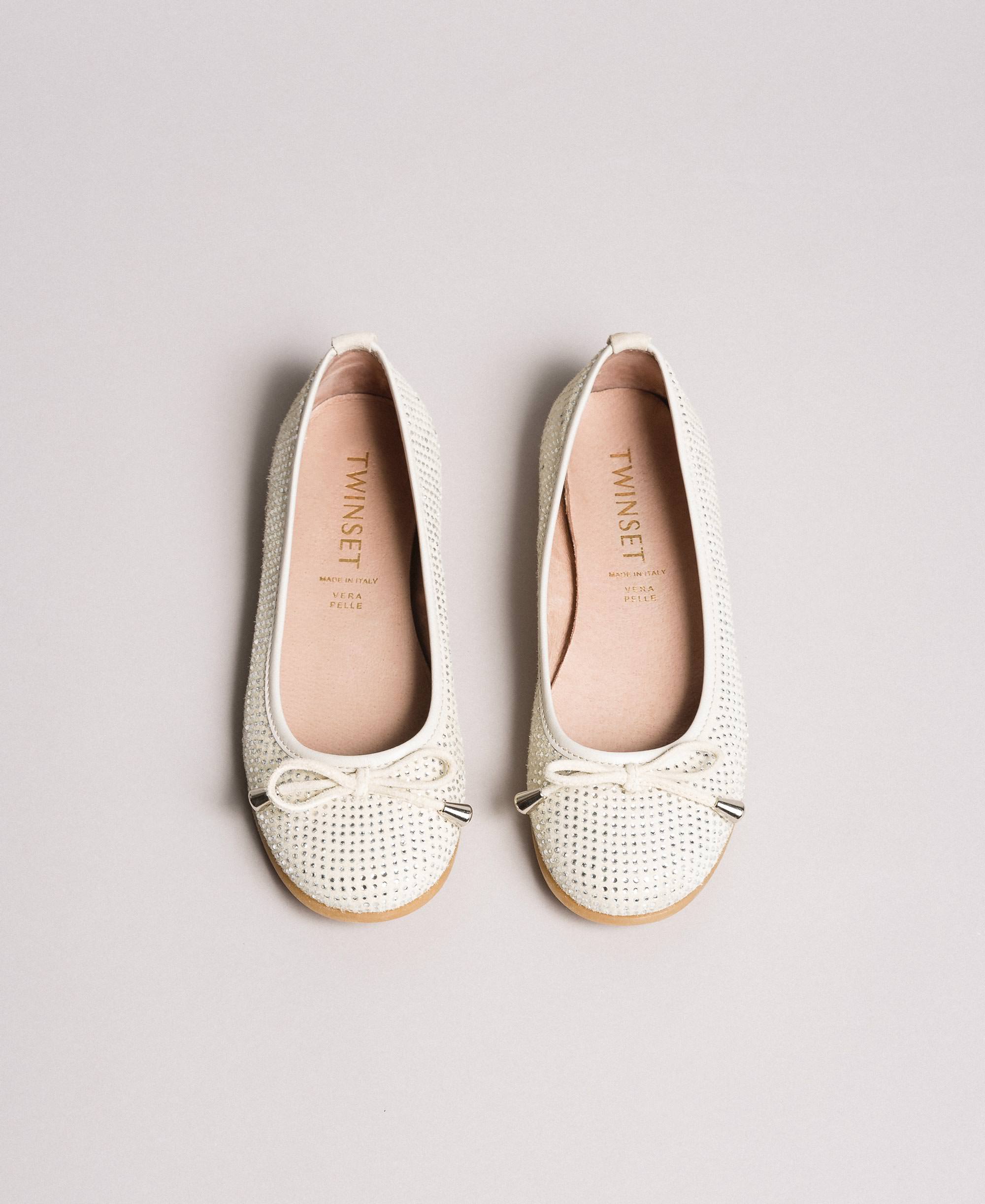 Ballerine in pelle con strass