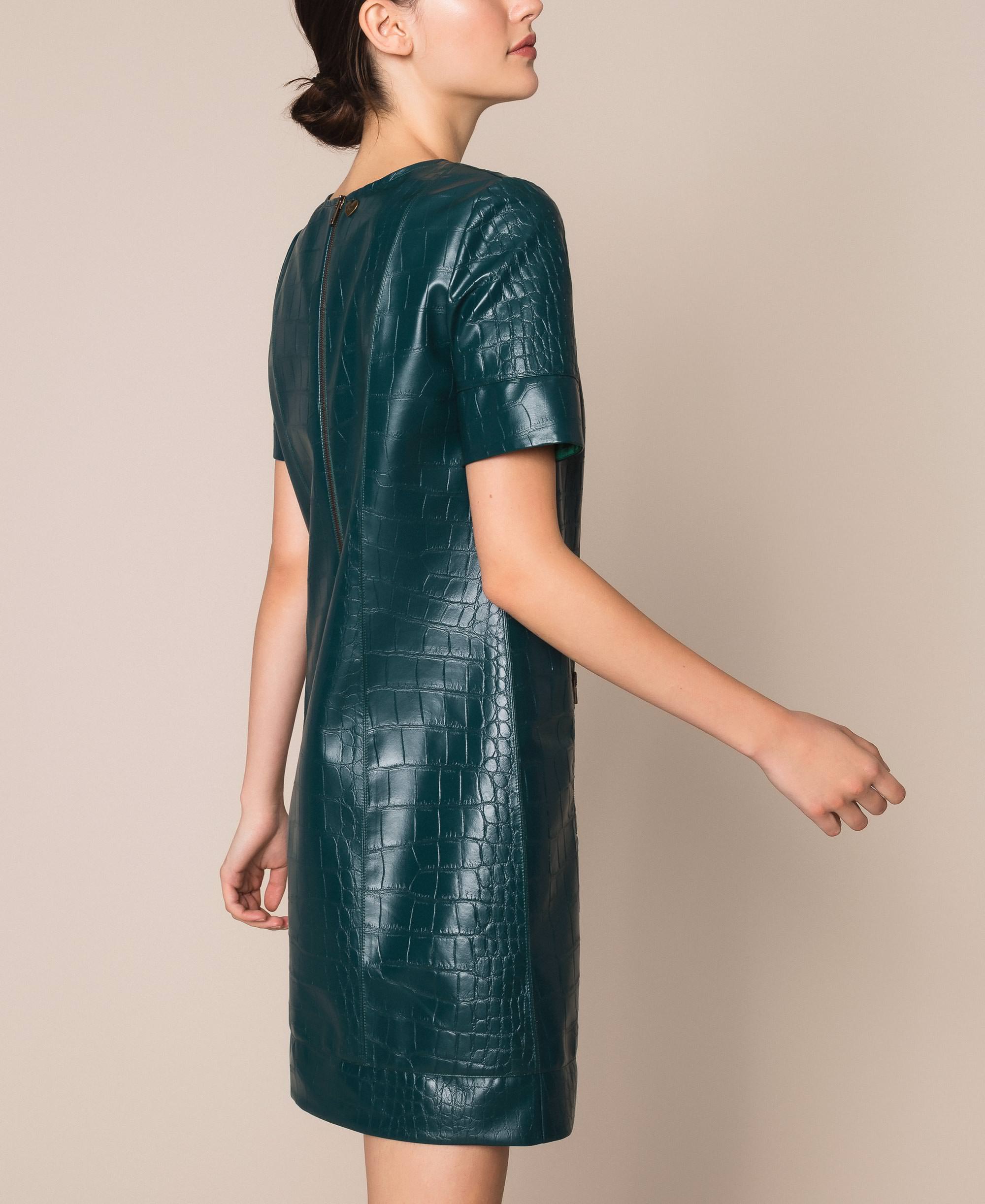 Crocodile print faux leather dress Woman, Green | TWINSET Milano