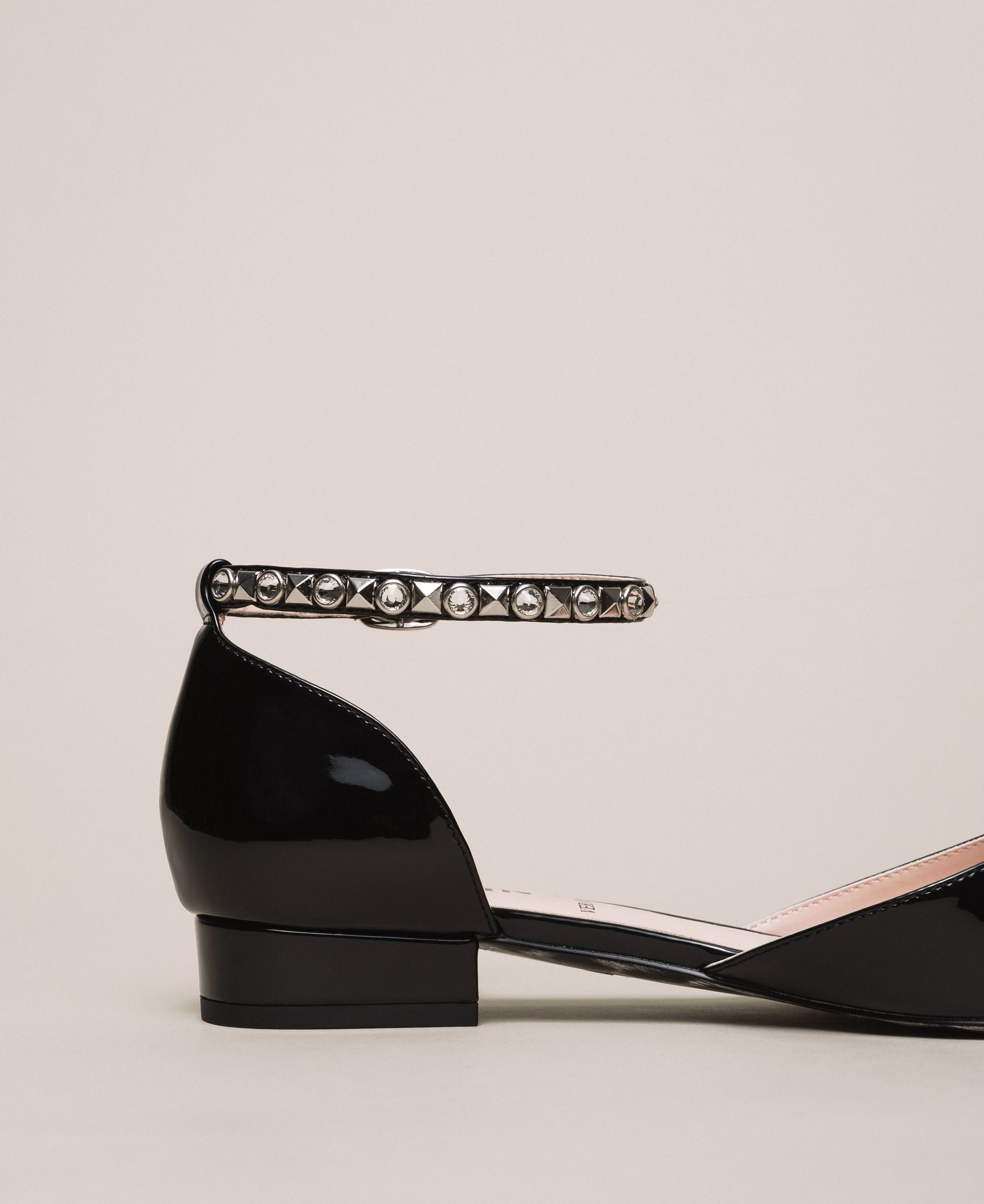 Ballerine in vernice con strass Donna, Nero | TWINSET Milano