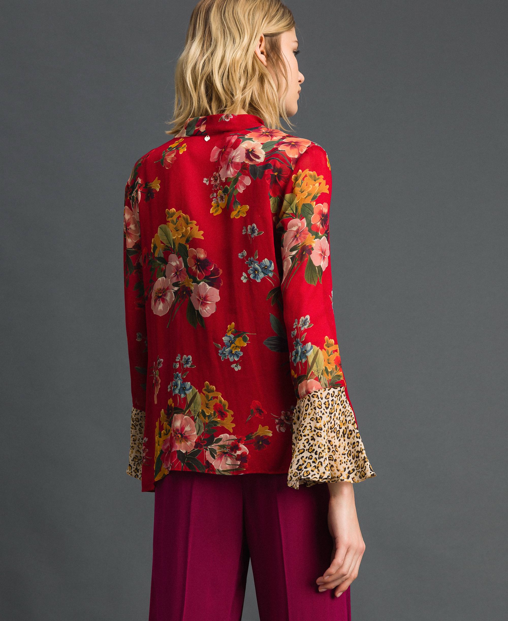 Bluse mit Blumen-Animal-Print