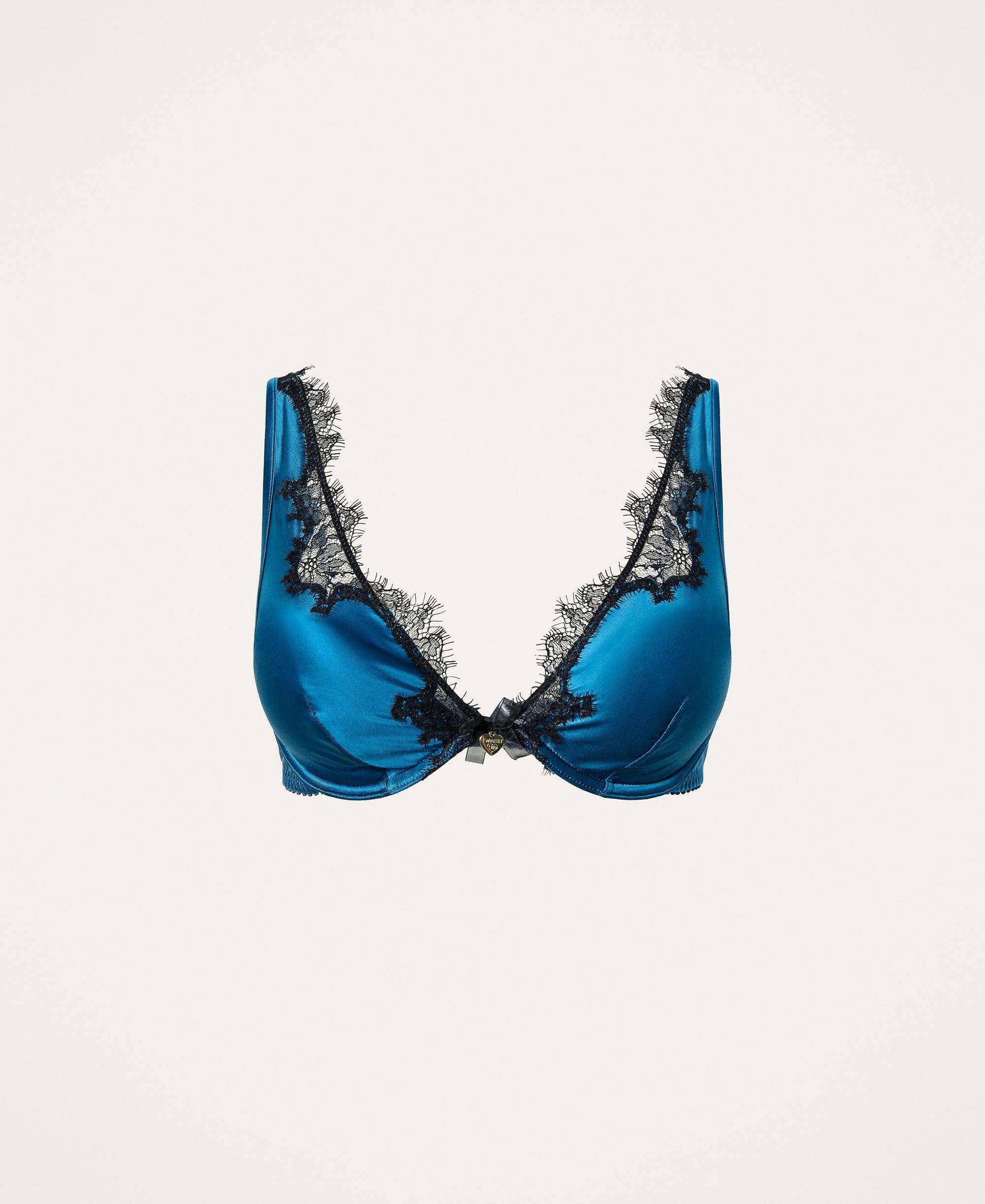 Satin bralette with lace