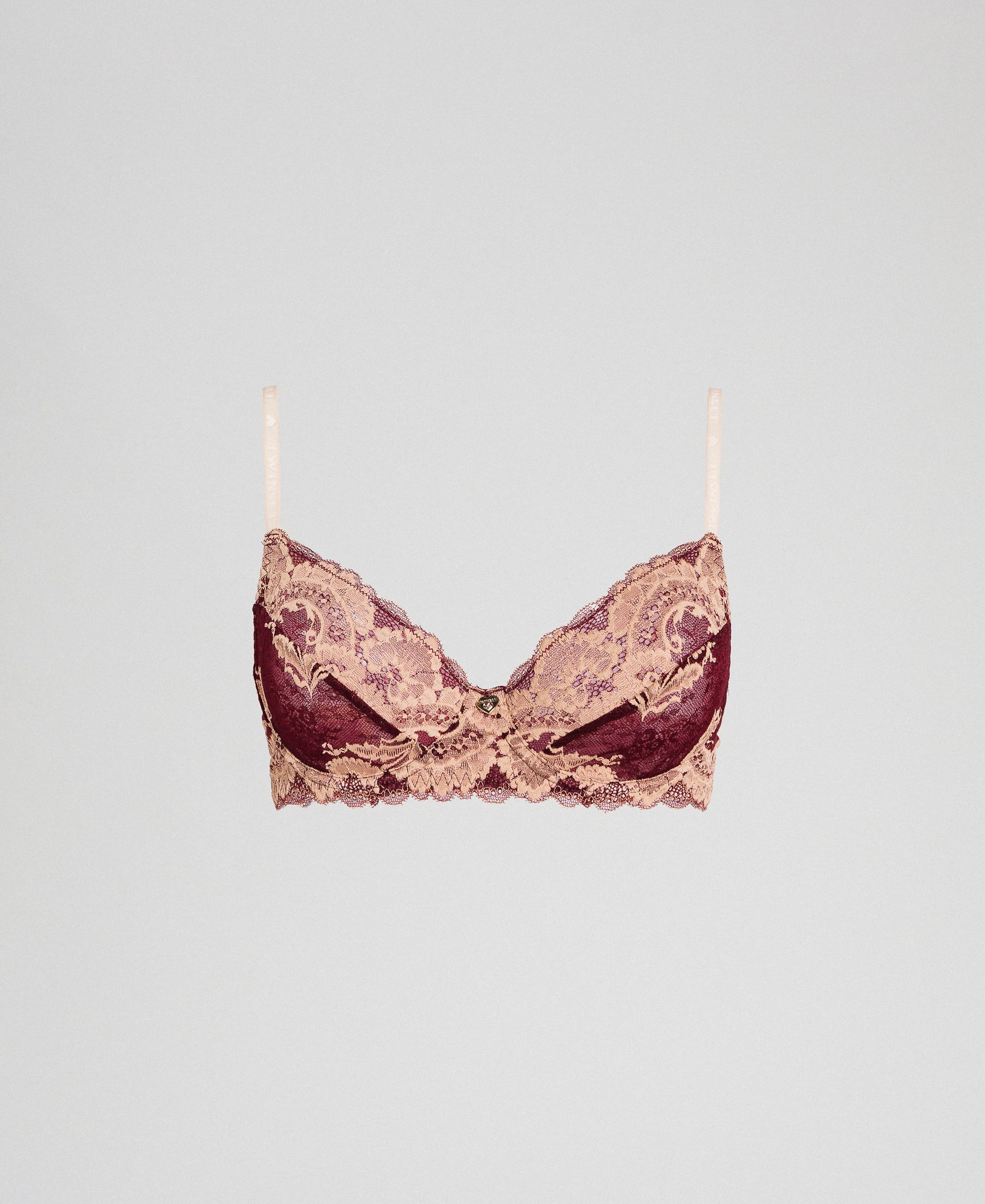 Underwire two-tone lace bra