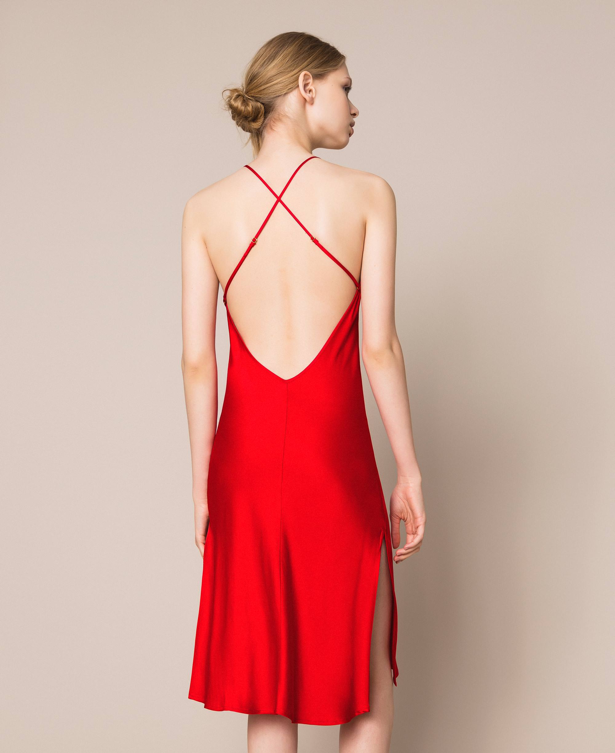Satin slip Woman, Red | TWINSET Milano
