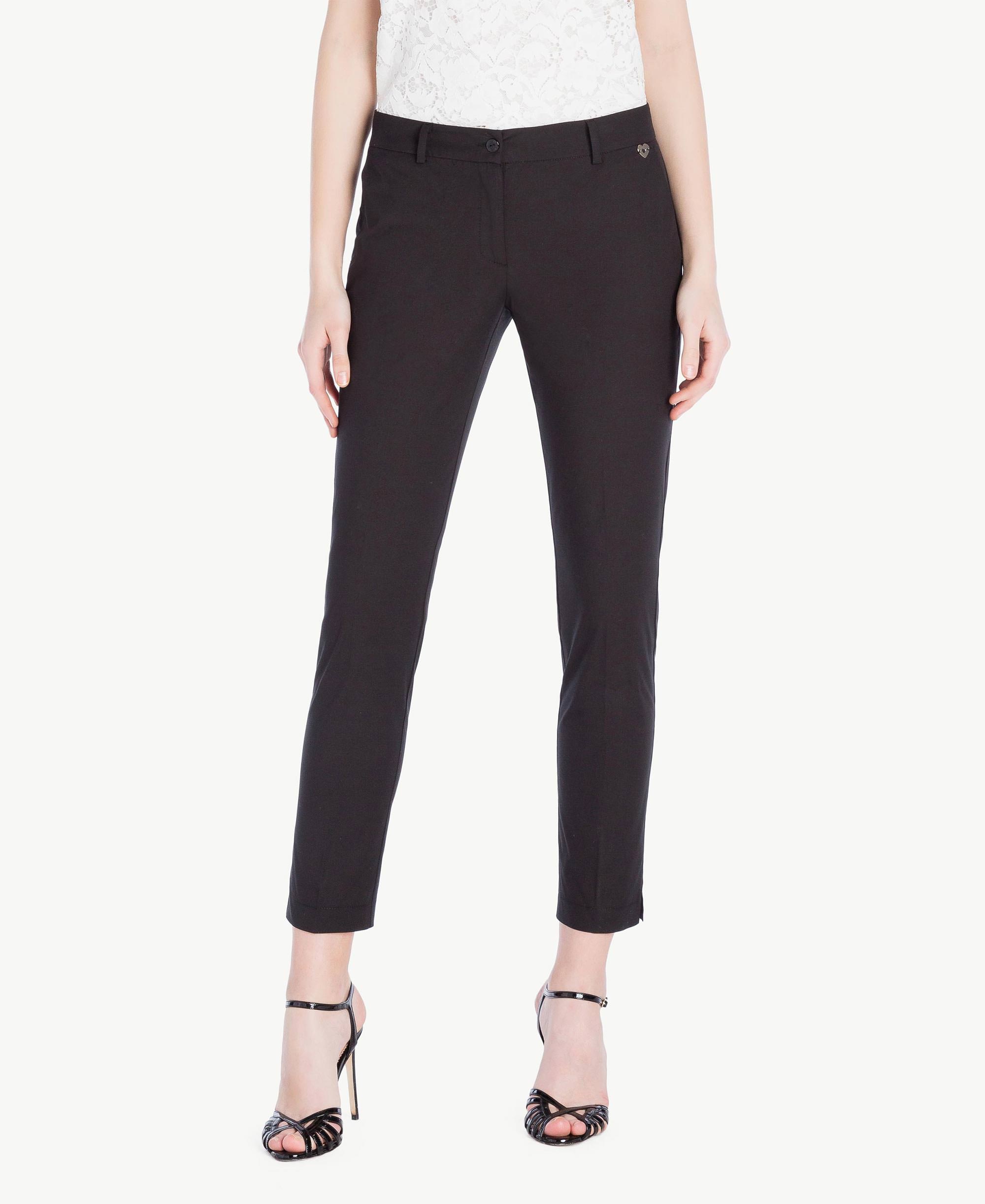Poplin drainpipe trousers