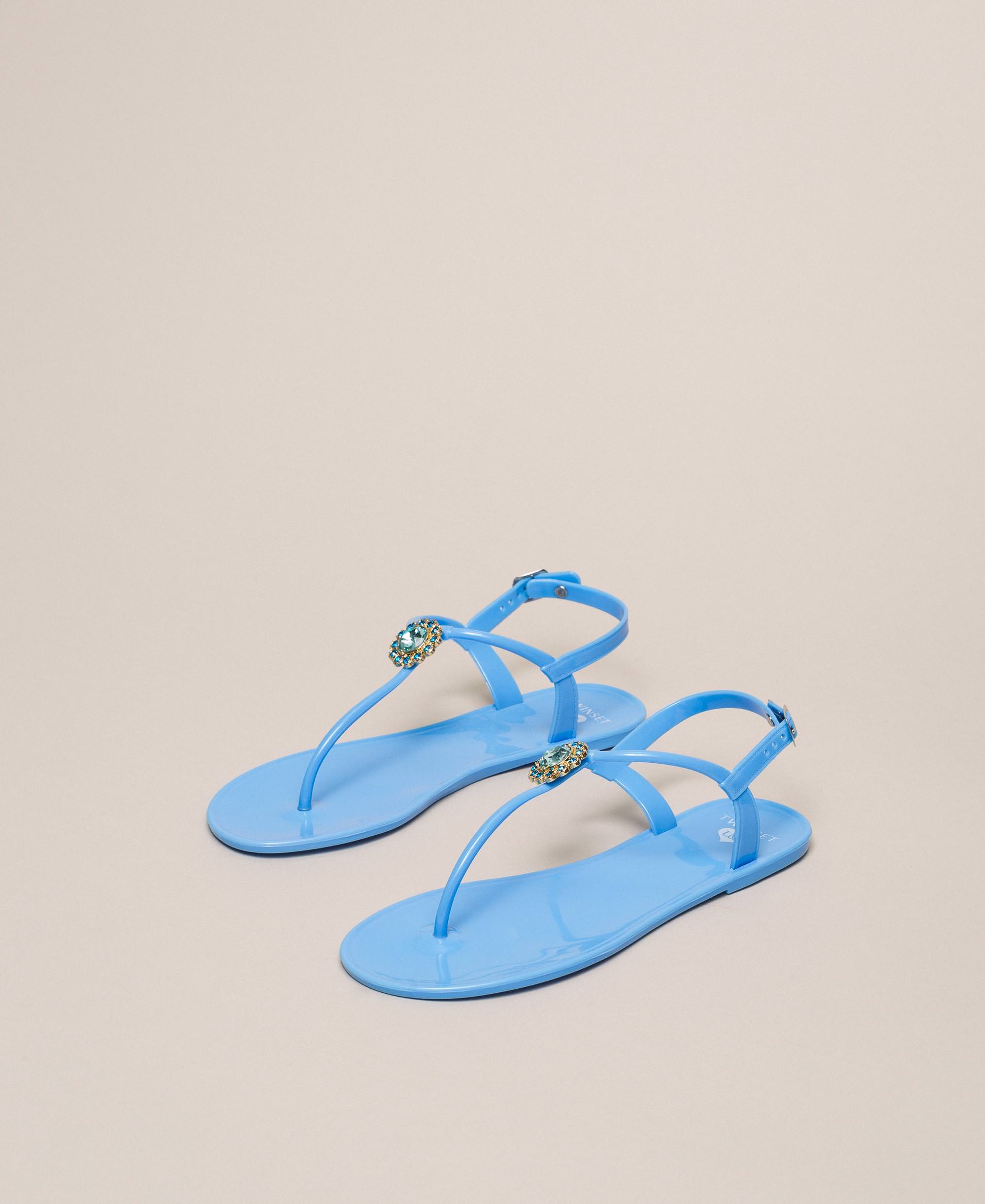 Sandali infradito con bijoux Donna, Blu | TWINSET Milano