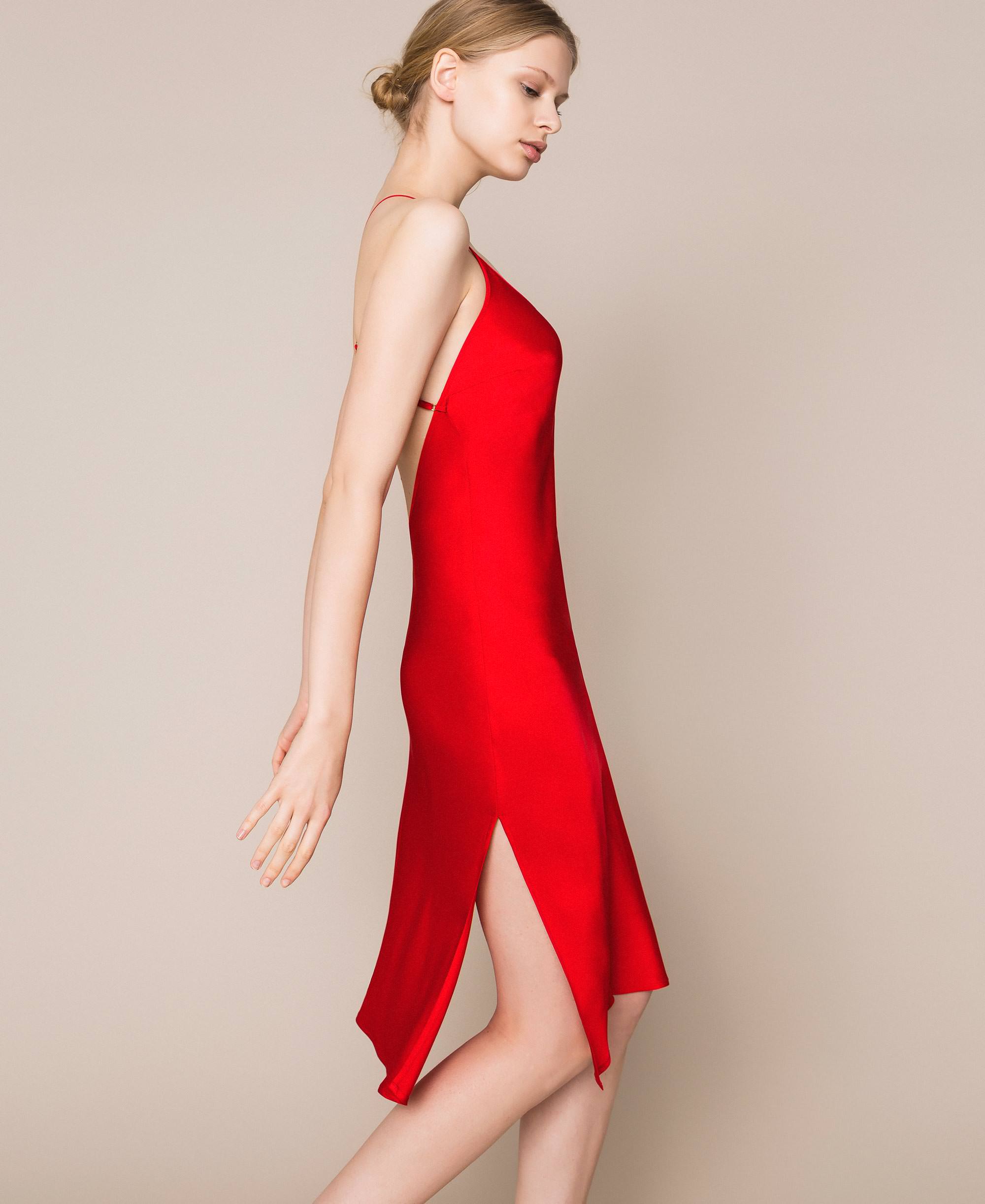 Satin slip Woman, Red | TWINSET Milano